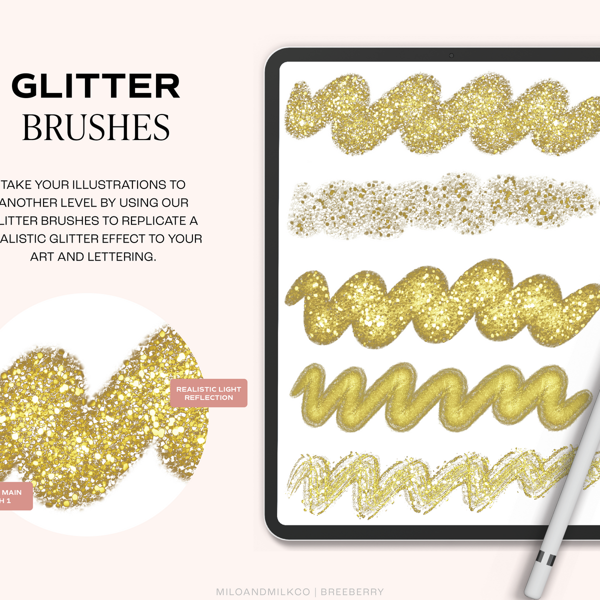 Realistic Digital Glitter Brush Set for Procreate – brushwithbree